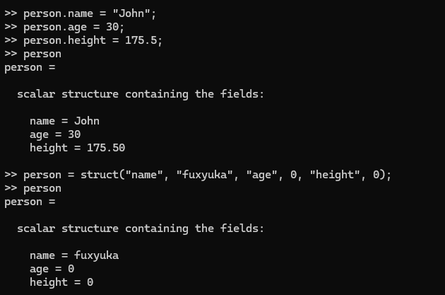 Octaveの構造体・構造体配列・struct・練習問題について - マスジョイ